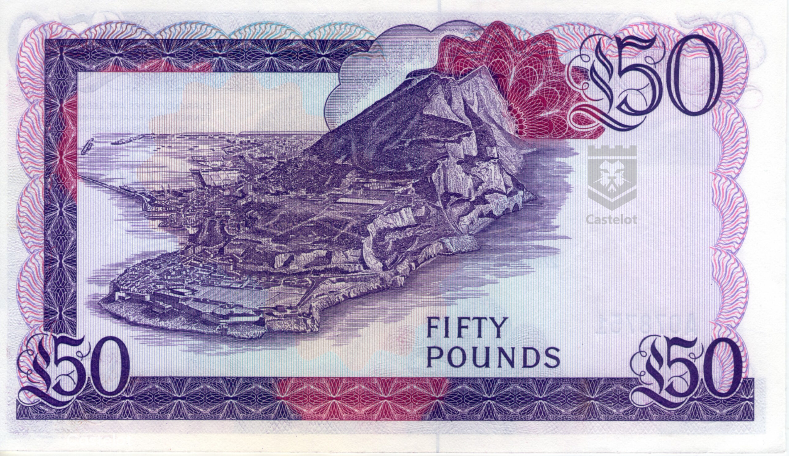 Gibraltar 1986 Billete 50 Libras UNC Casa Castelot Gibraltar 1986 Billete 50 Libras UNC Casa Castelot